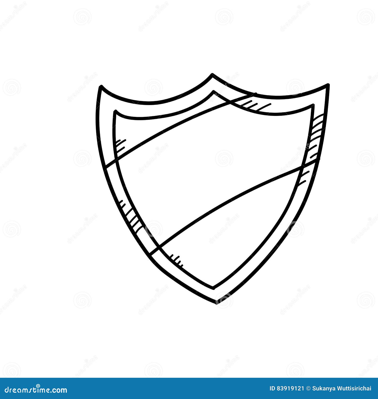 Freehand Drawing Illustration Protection. Stock Illustration ...