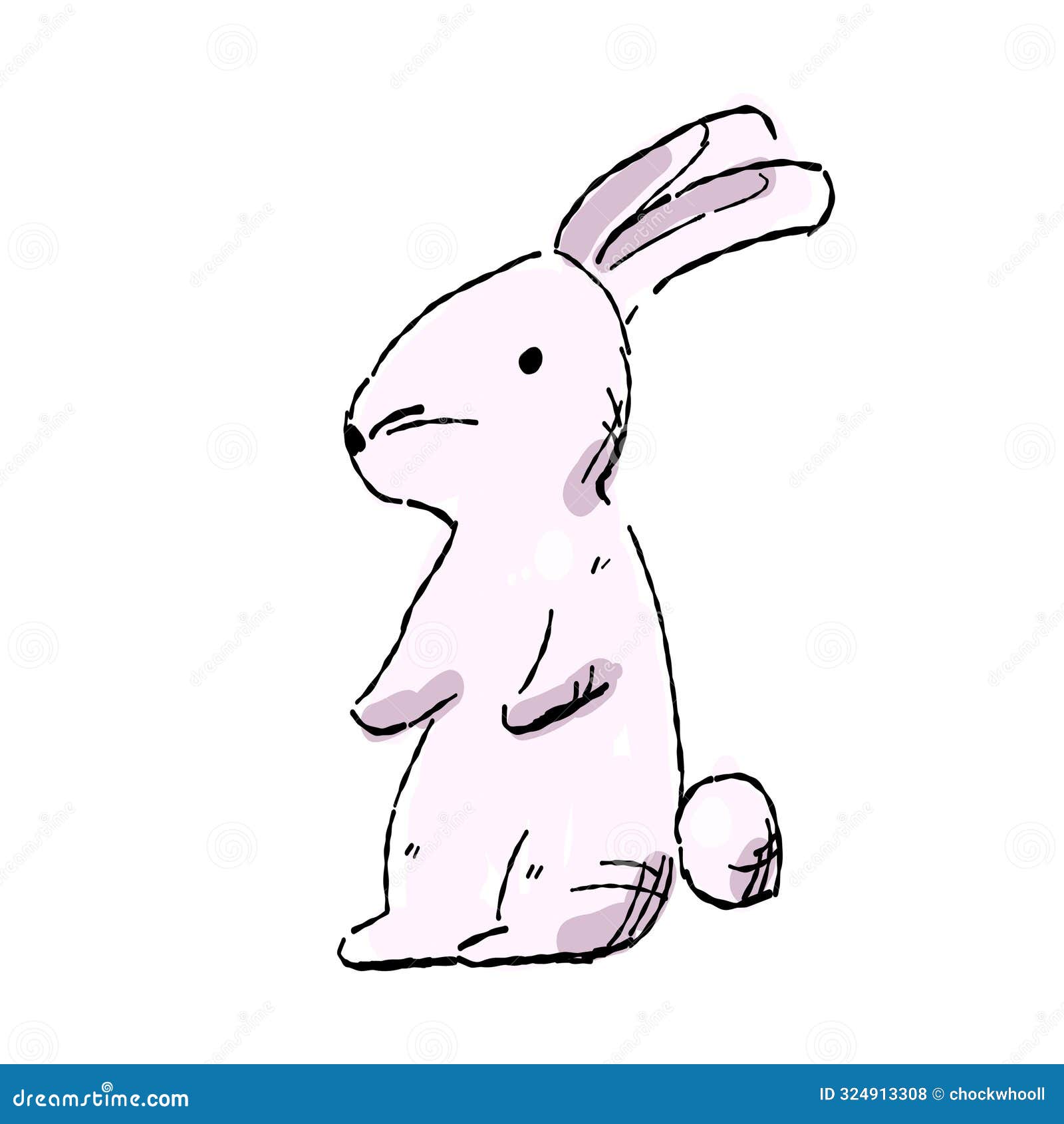 Freehand Drawing Illustration of the Standing Rabbit Stock Vector ...
