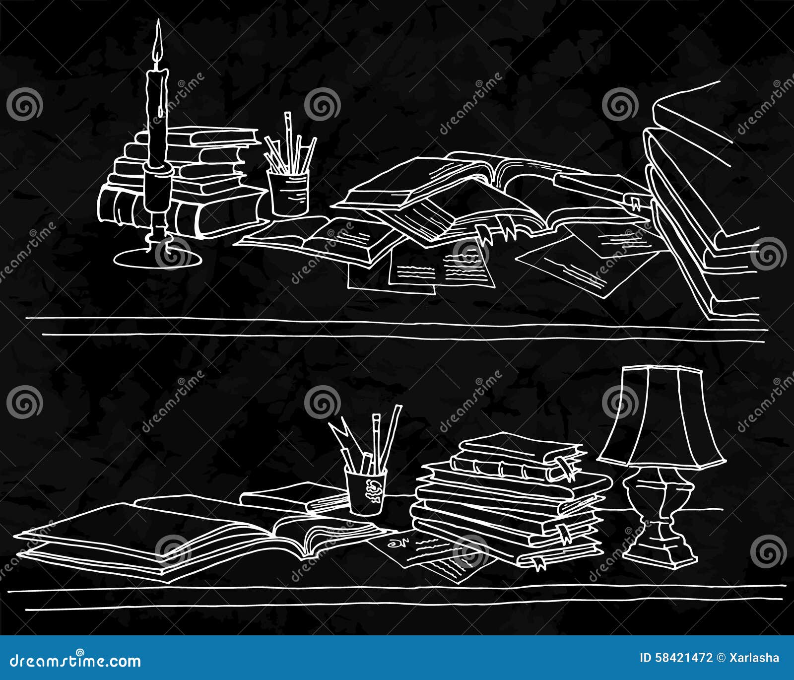 Freehand Drawing School Elements Stock Vector - Illustration of ...