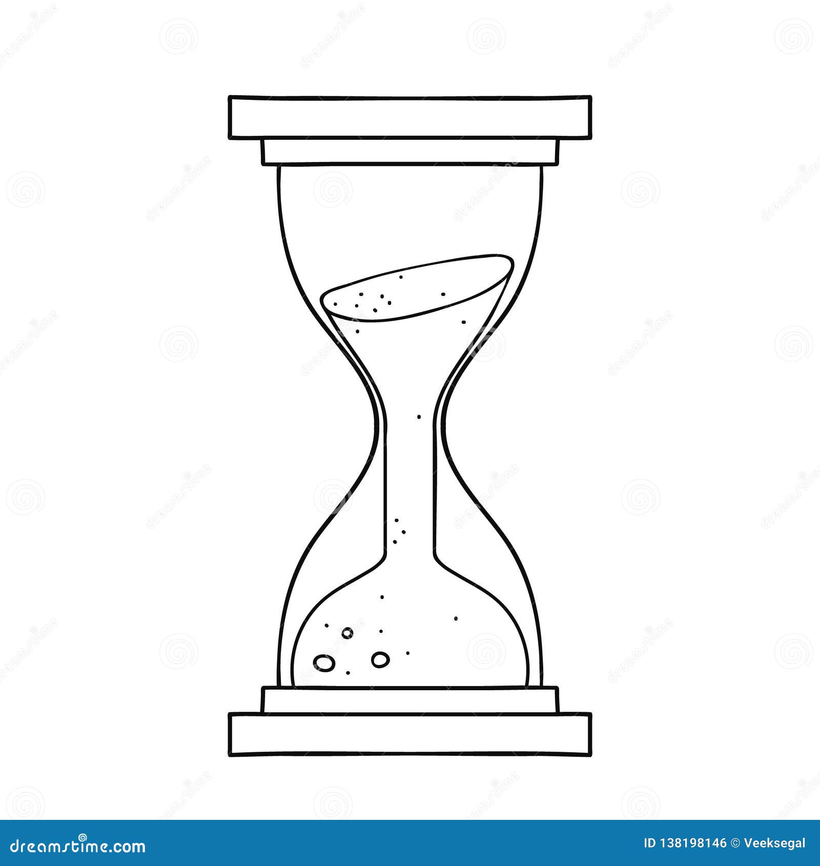 Freehand Drawn Black and White Cartoon Sand Timer Hourglass Stock ... Freehand Drawn Black and White Cartoon Sand Timer Hourglass Stock ...