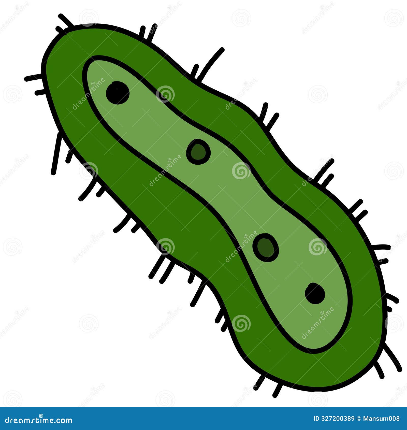 Freehand Drawn Cartoon Bacteria of Microbe Stock Illustration ...