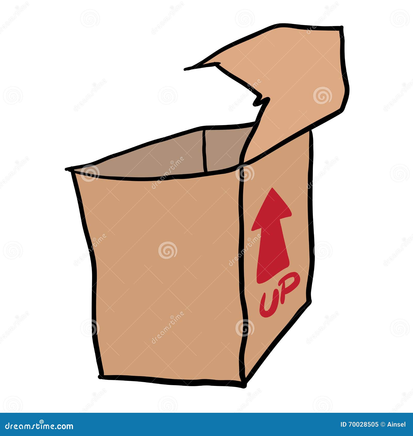 Freehand Drawn Cartoon Empty Box Stock Vector - Illustration of drawing ...