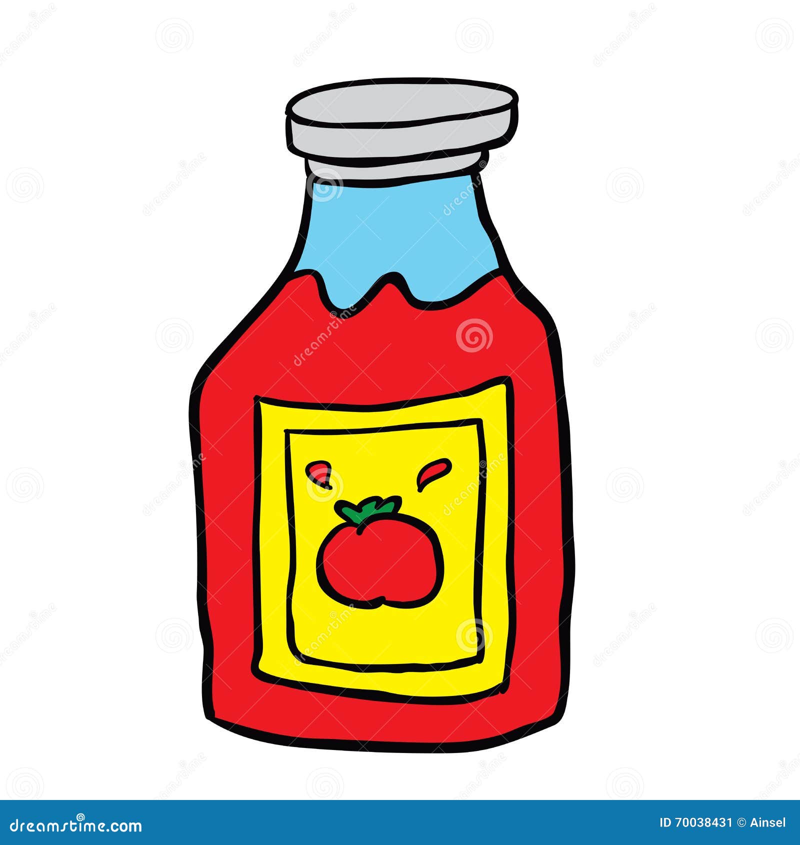 Freehand Drawn Cartoon Ketchup Stock Vector - Illustration of artwork ...