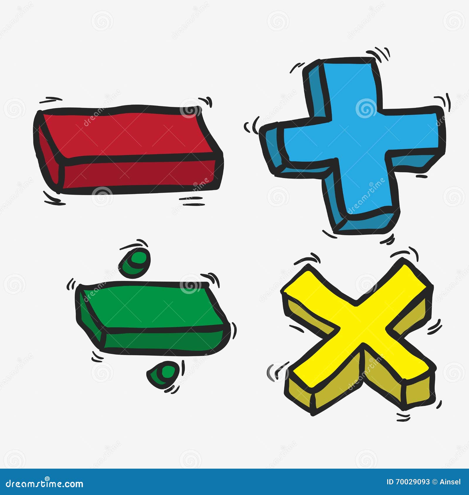 Freehand Drawn Cartoon Math Symbols Stock Vector - Illustration of ...