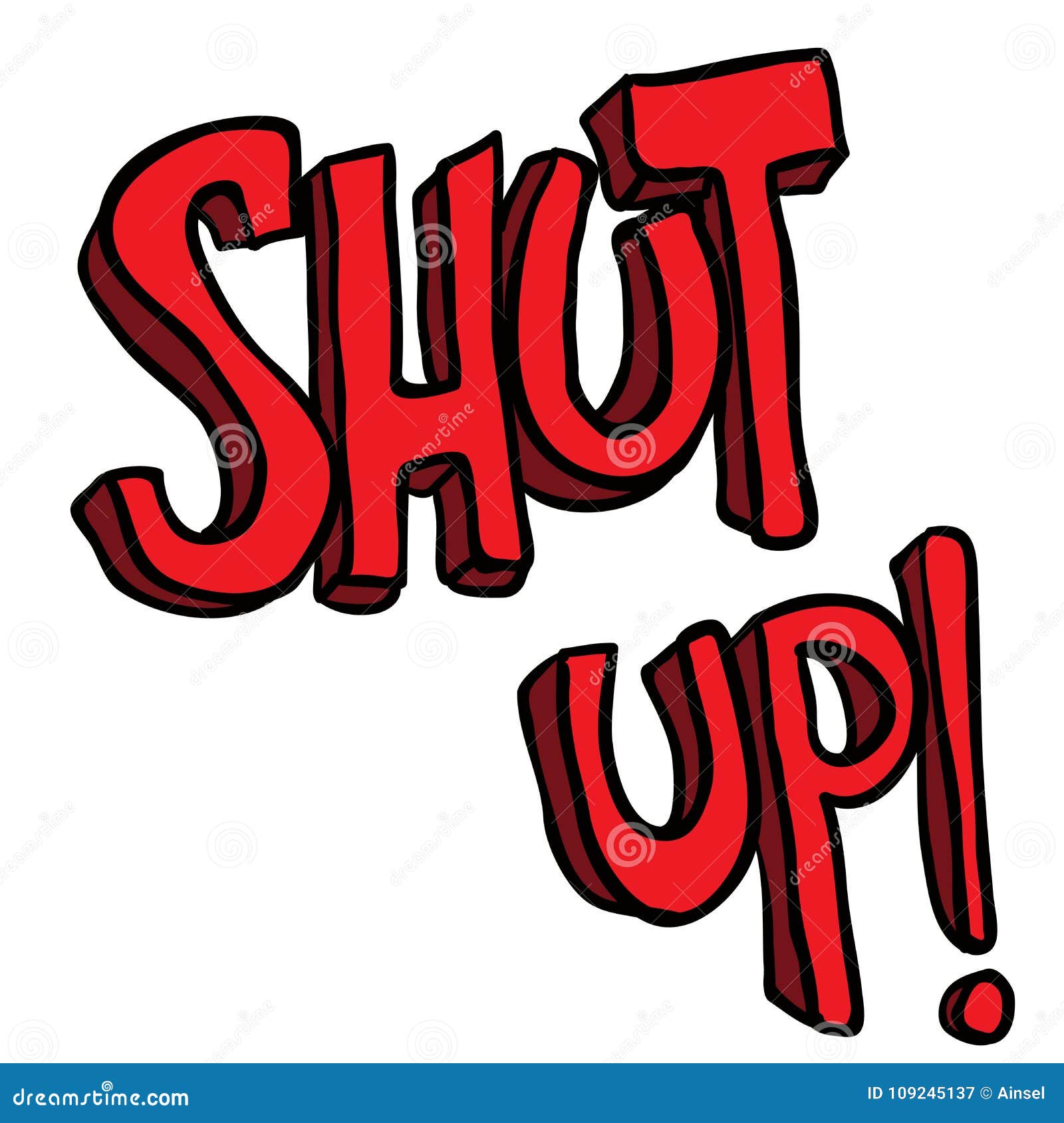 Freehand Drawn Cartoon Shut Up! Symbol Stock Illustration ...