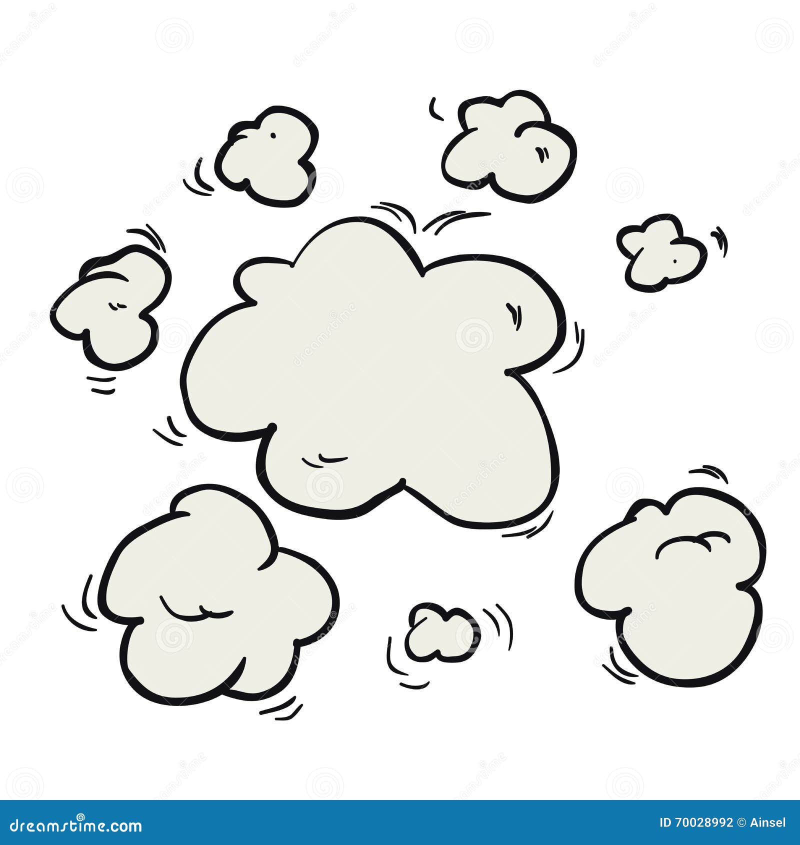 Freehand Drawn Cartoon Steam Clouds Stock Vector - Illustration of ...