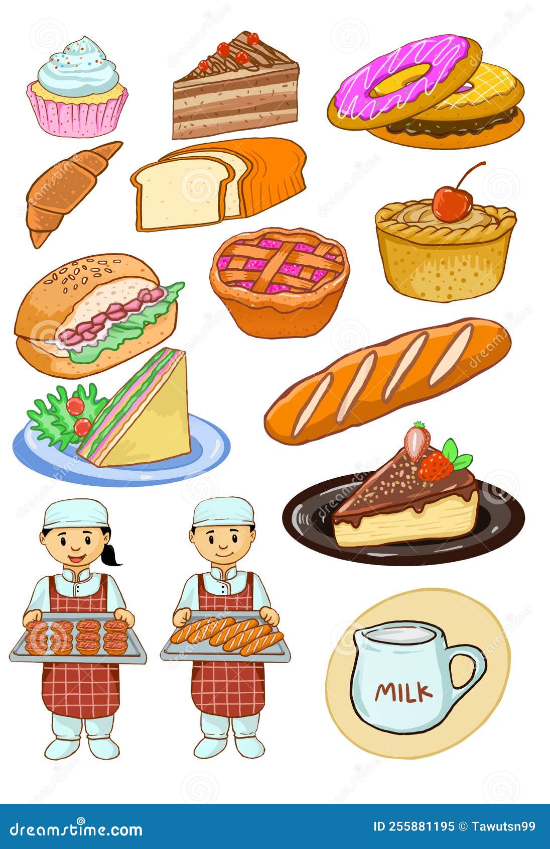 Freehand Line Drawing Vector Pattern Depicting Different Types of ...