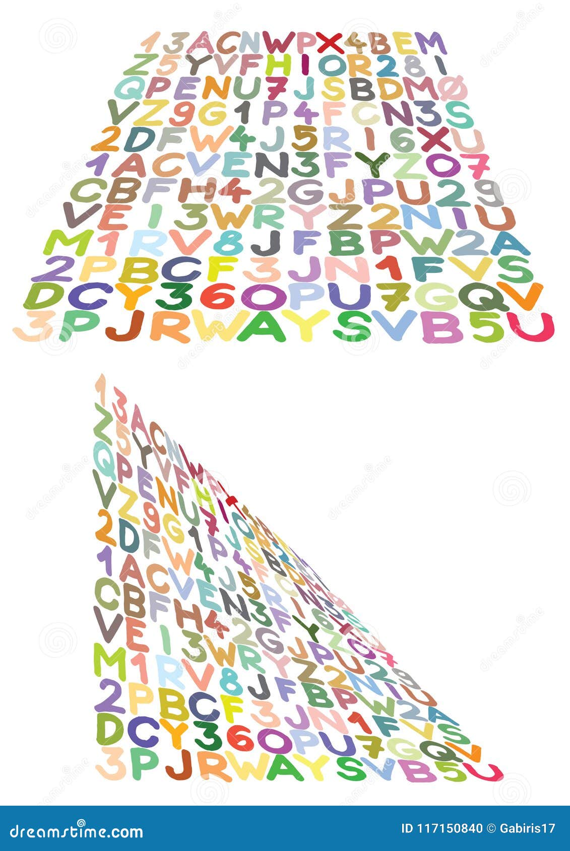 Freehand - Marker Drawn Letters And Numbers Plane Overlapping Stock ...