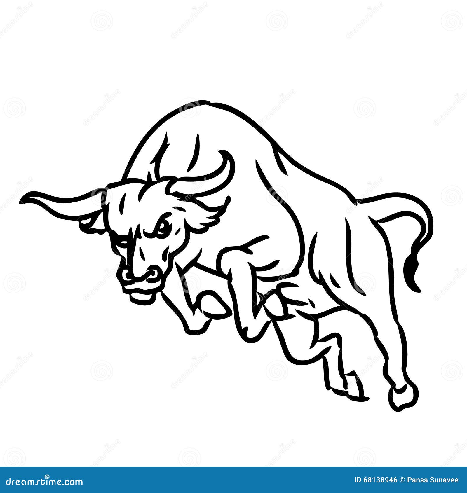 Freehand Sketch Illustration Of Charging Bull | CartoonDealer.com #68138946 Freehand Sketch Illustration Of Charging Bull | CartoonDealer.com #68138946
