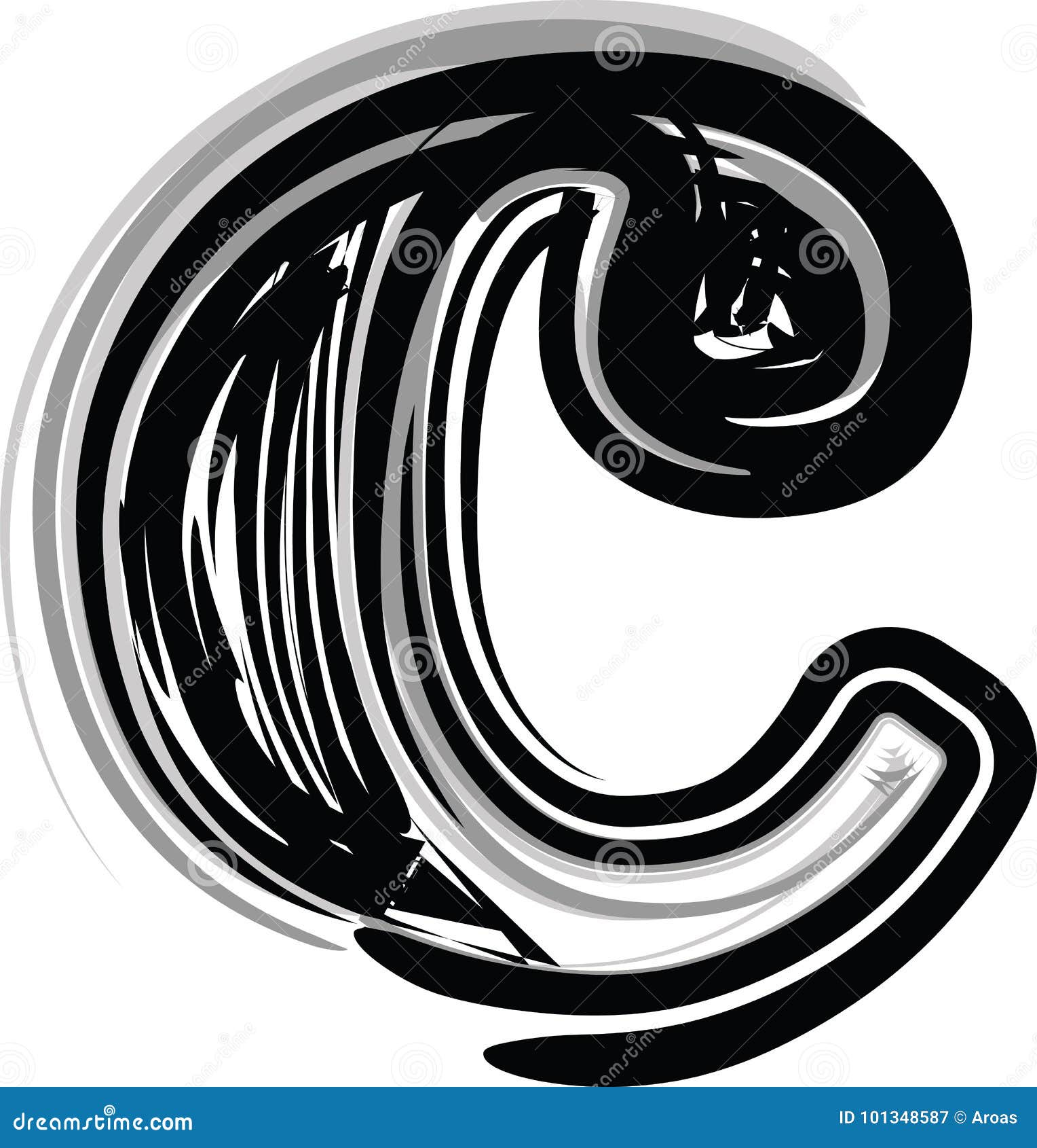 Freehand Typography Letter C Stock Vector - Illustration of draw ...
