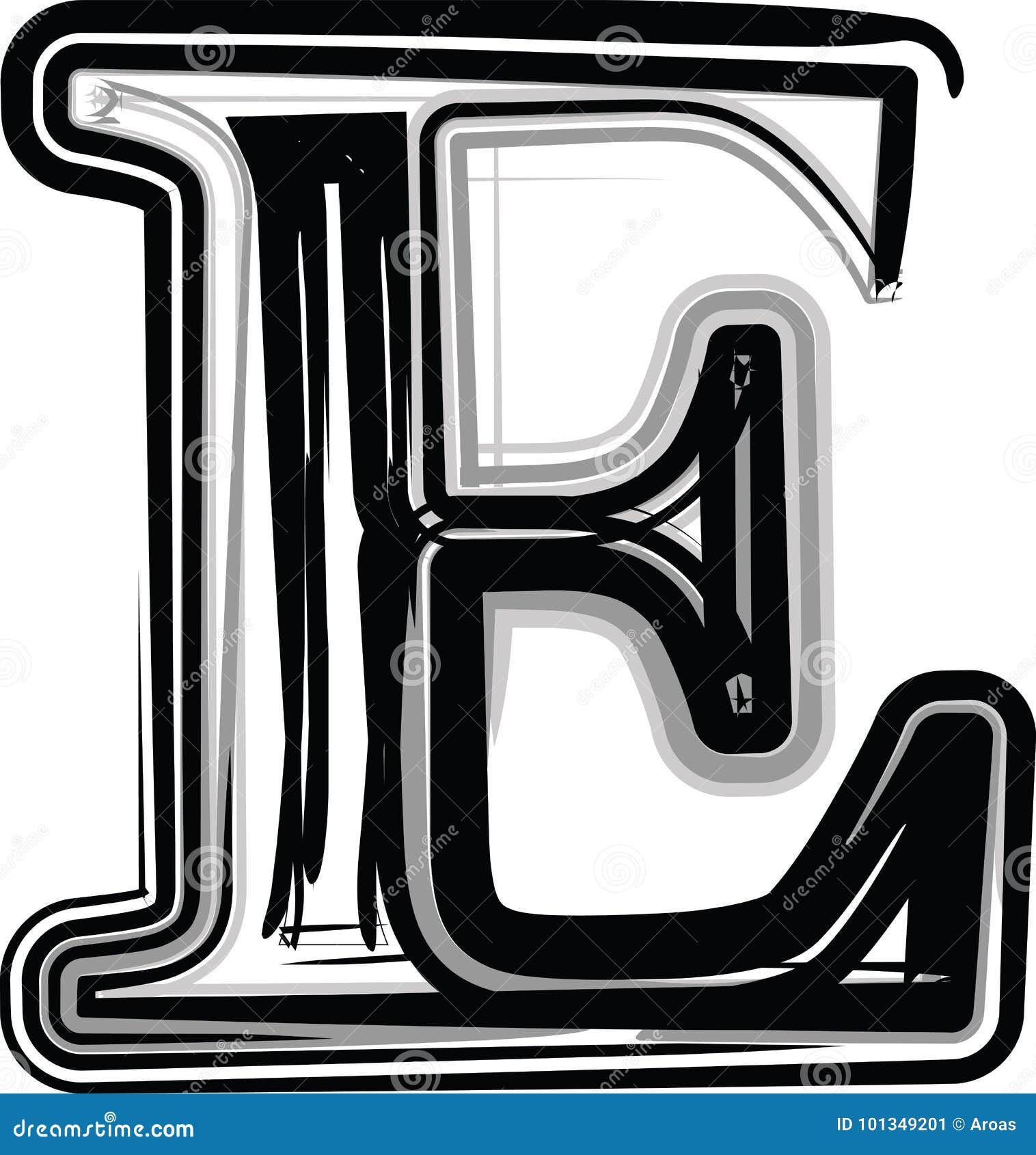 Freehand Typography Letter E Stock Vector - Illustration of scrapbook ...