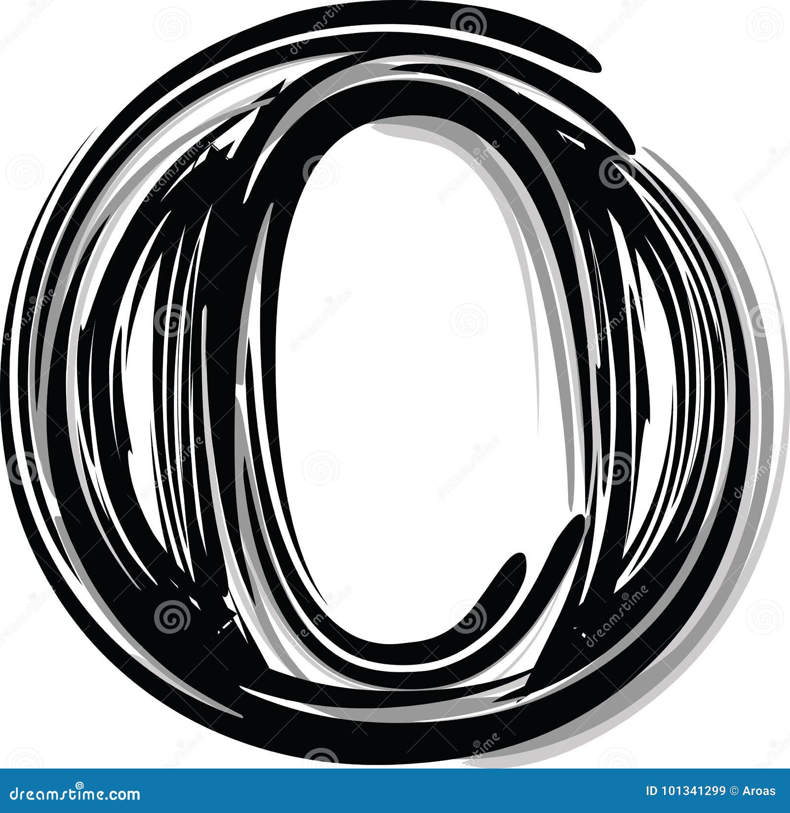 Freehand Typography Letter O Stock Vector - Illustration of drawn ...