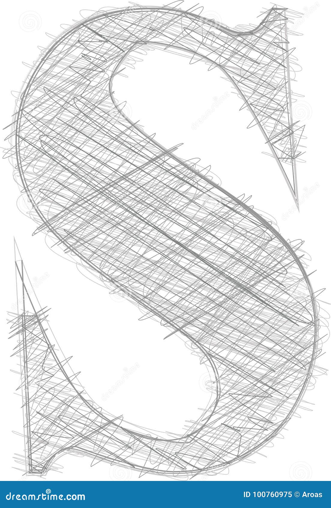 Freehand Typography Letter S Stock Vector - Illustration of brushed ...