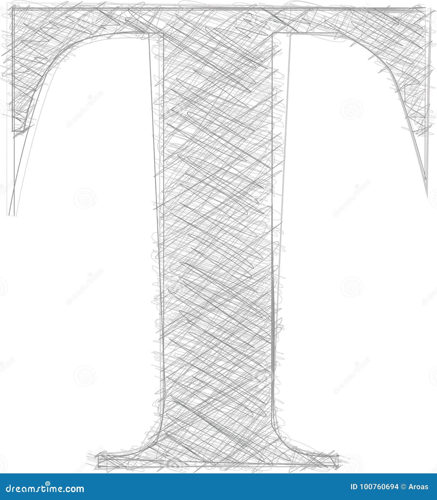 Freehand Typography Letter T Stock Vector - Illustration of drawn ...
