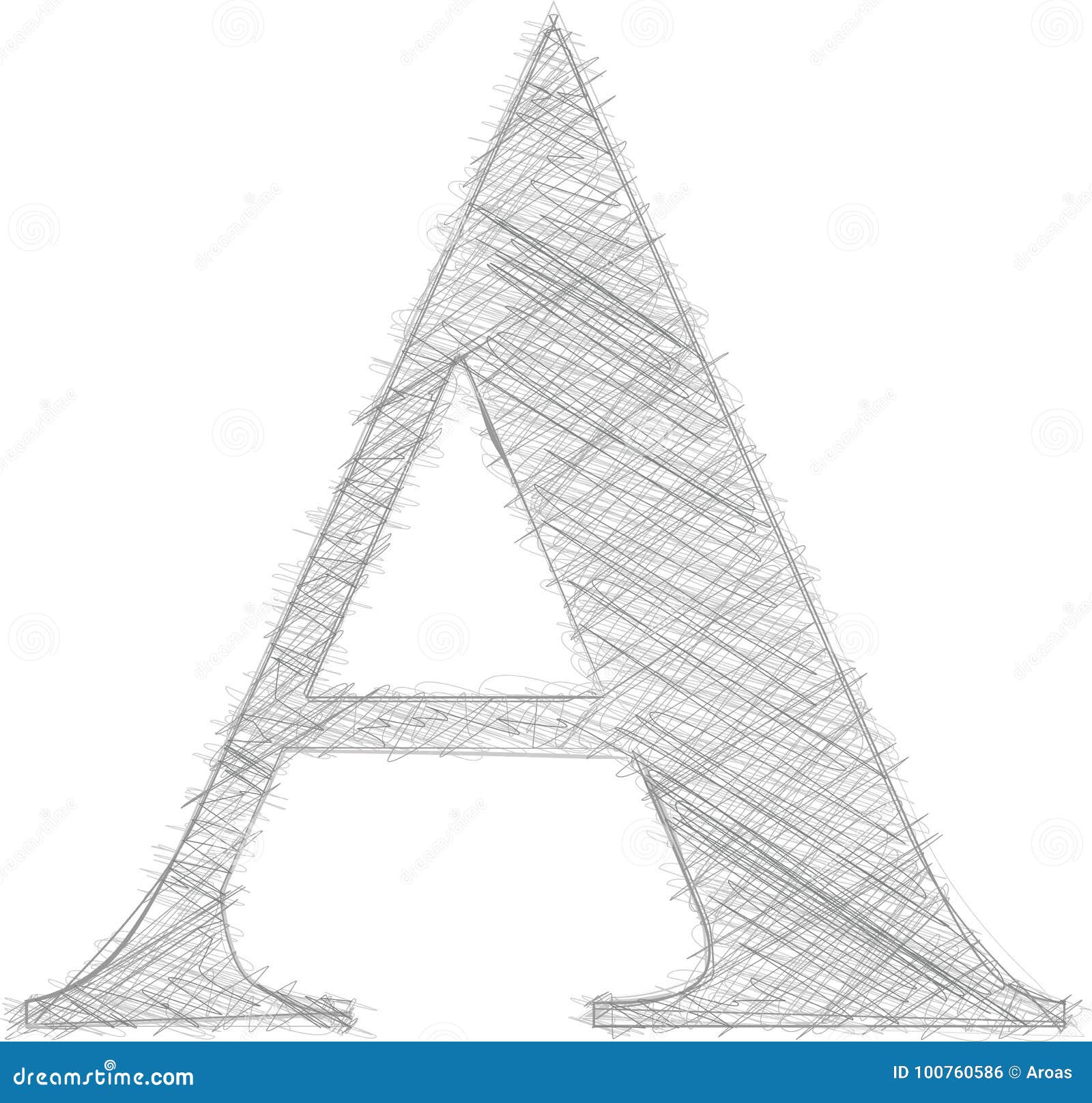 Freehand Typography Letter a Stock Vector - Illustration of capital ...