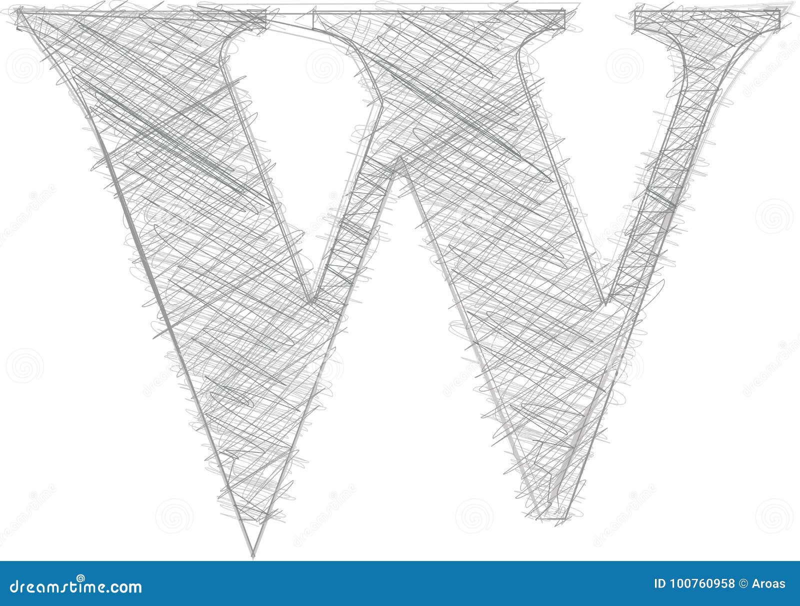 Freehand Typography Letter W Stock Vector - Illustration of grunge ...