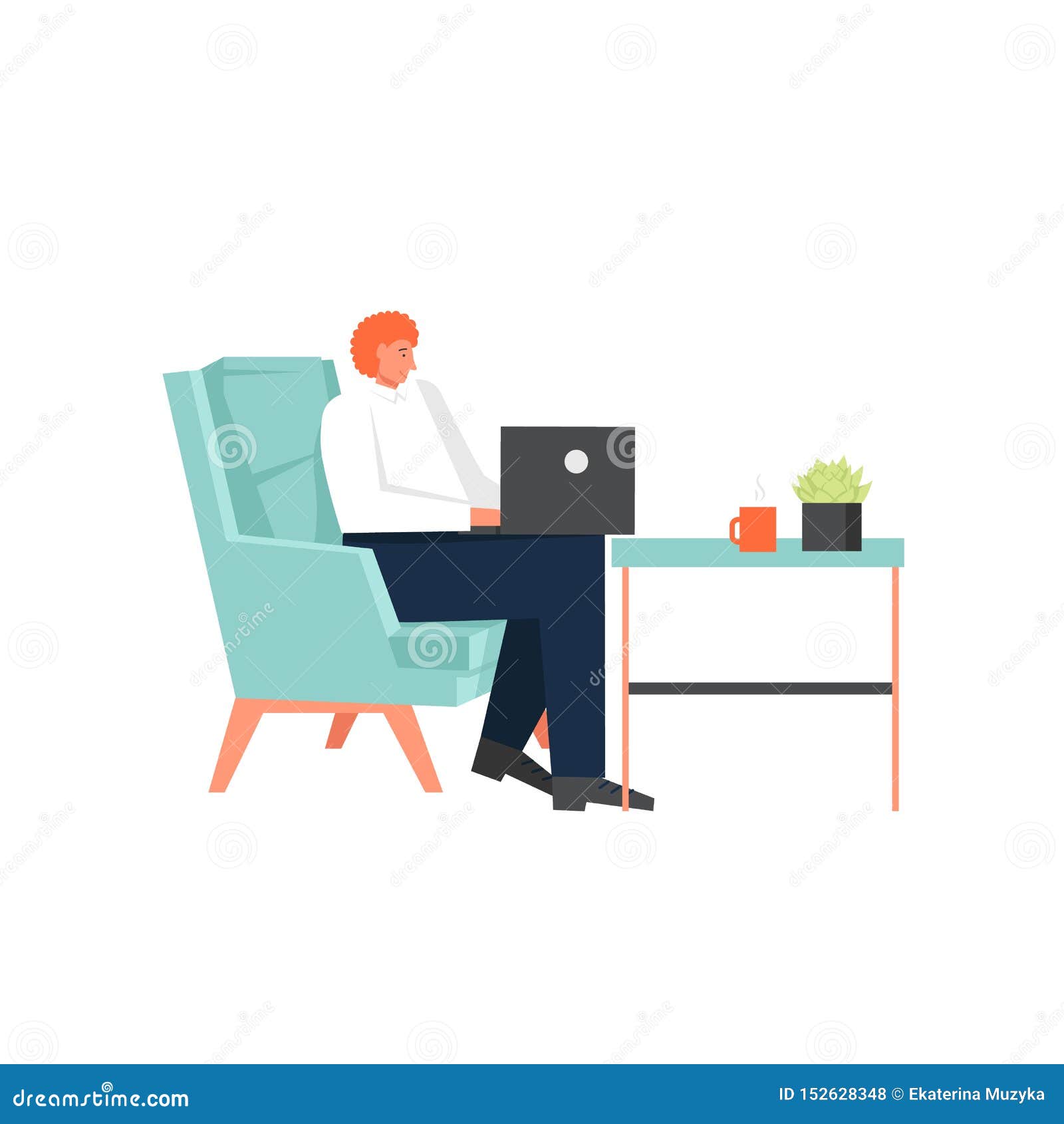 Freelance Art, Vector Flat Style Design Illustration Stock Vector ...