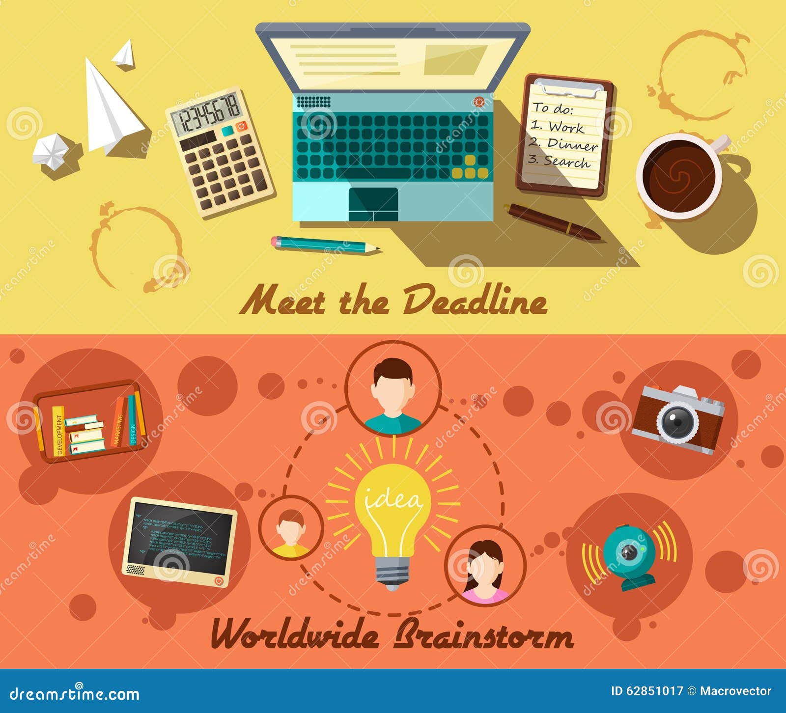 Freelance banner set stock vector. Illustration of creative - 62851017