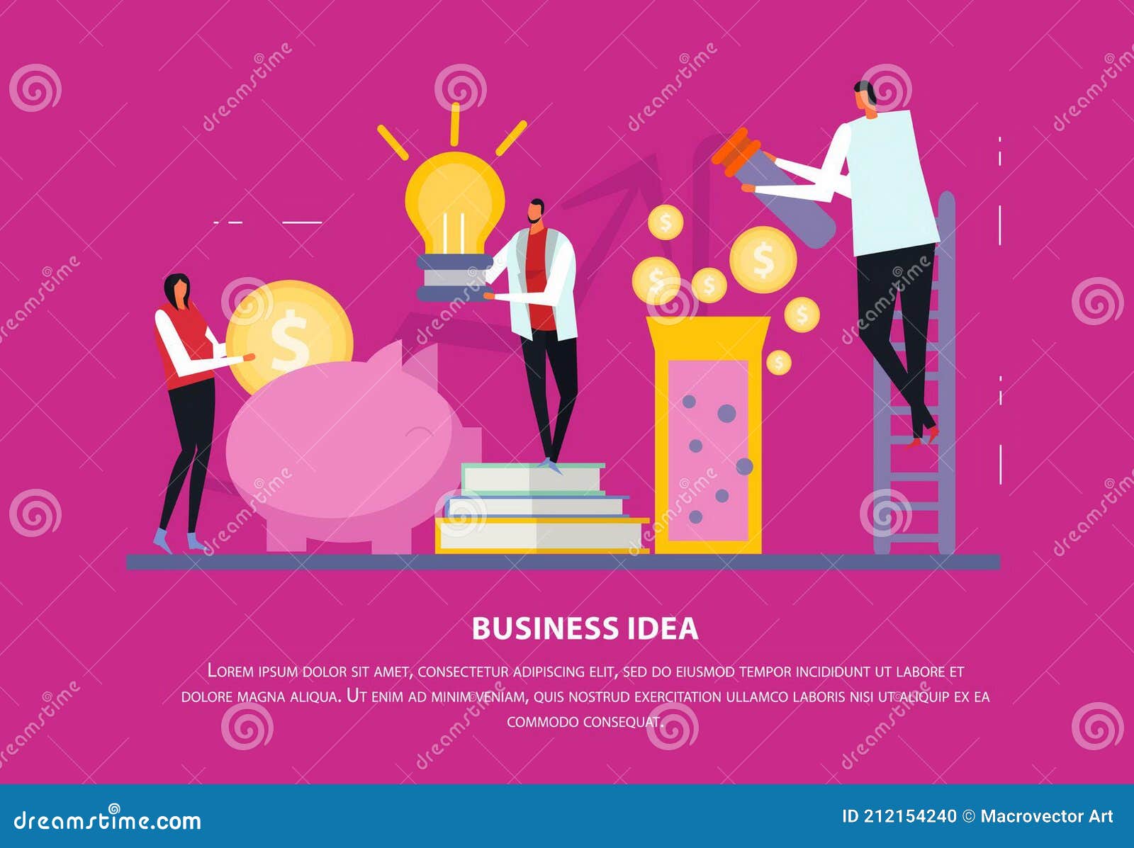 Freelance Business Concept Flat Background Composition with Editable ...