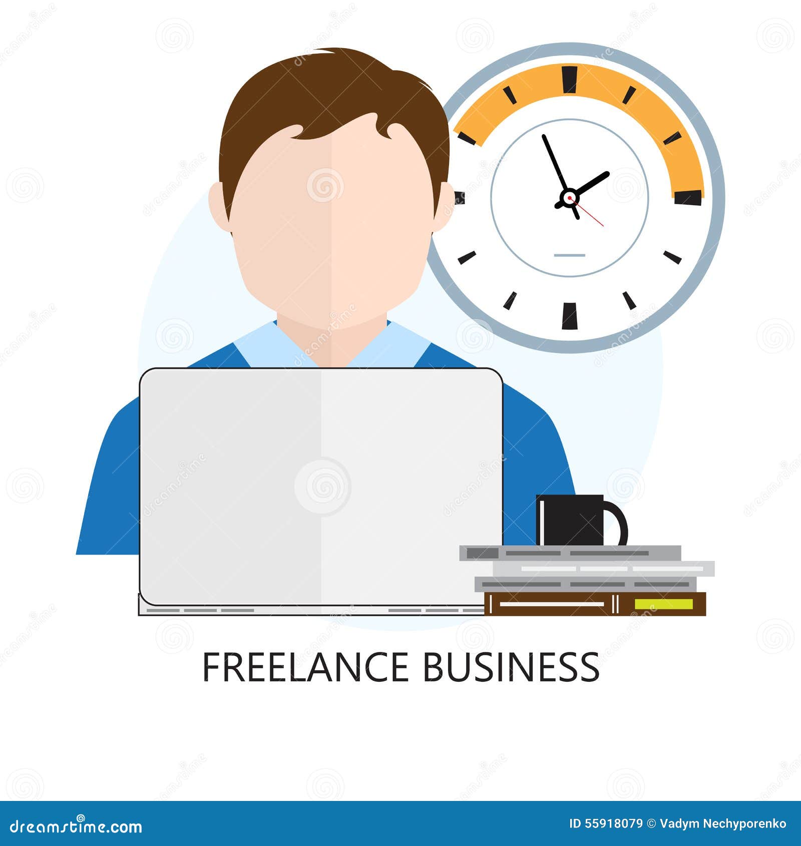 Freelance Business Icon stock vector. Illustration of technology - 55918079
