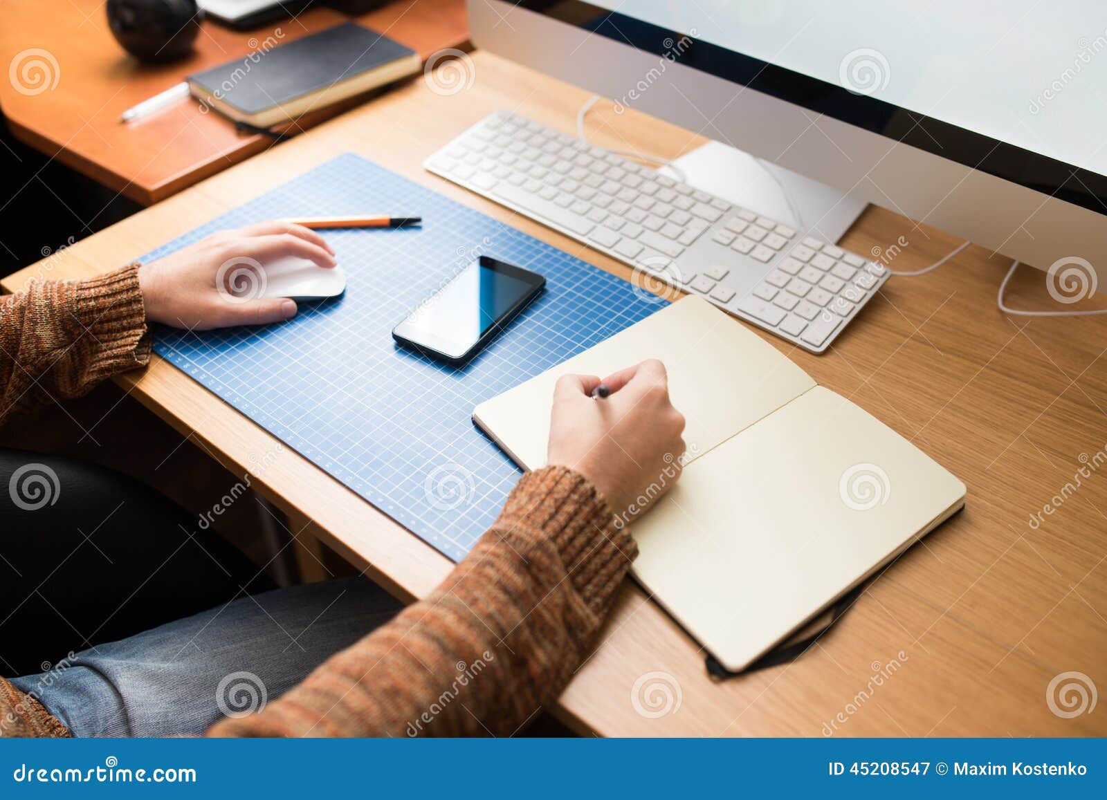 Freelance Developer or Designer Working at Home Stock Image - Image of ...