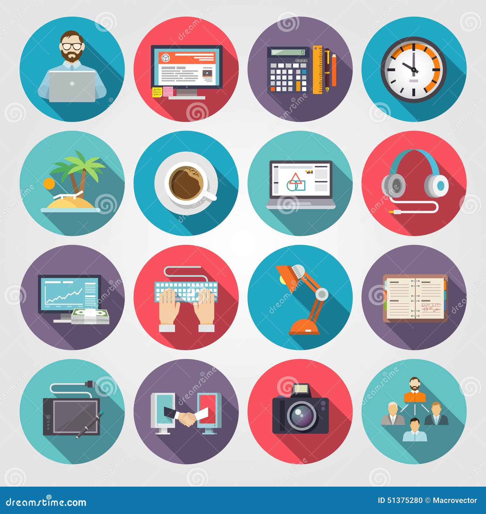 Freelance Icon Flat stock vector. Illustration of designer - 51375280