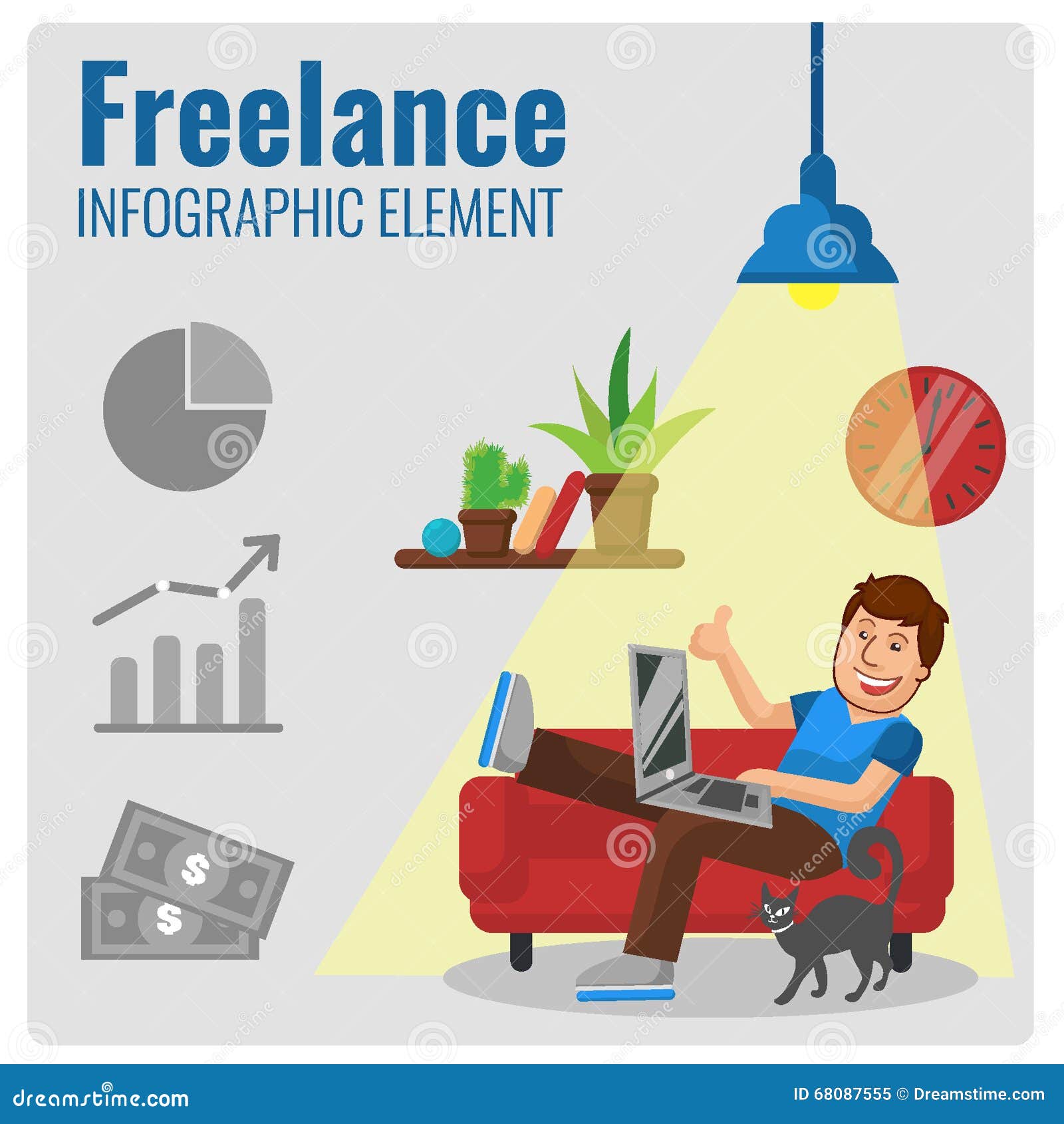 Freelance Infographic Elements. Working People Stock Vector ...