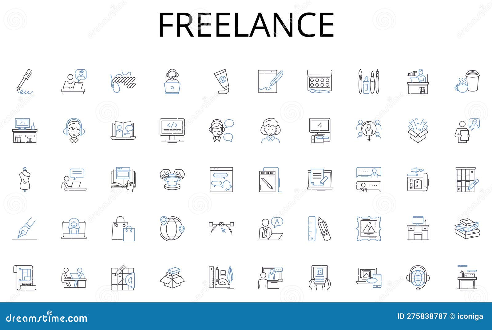 Freelance Line Icons Collection. Construction, Architecture ...