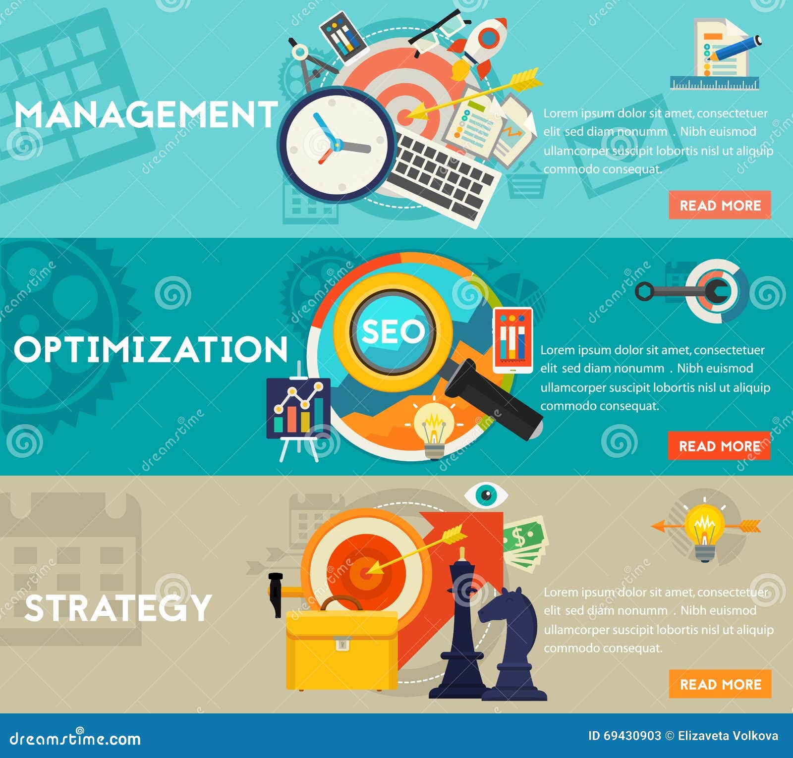 Freelance, Management and Optimization Concept Stock Vector ...