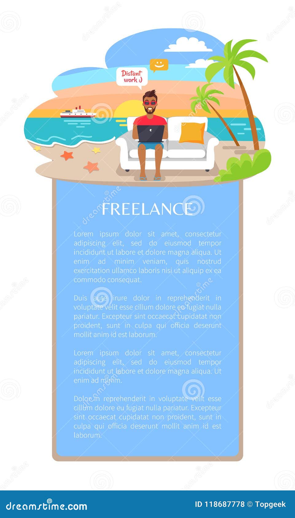 Freelance Poster and Text Vector Illustration Stock Vector ...