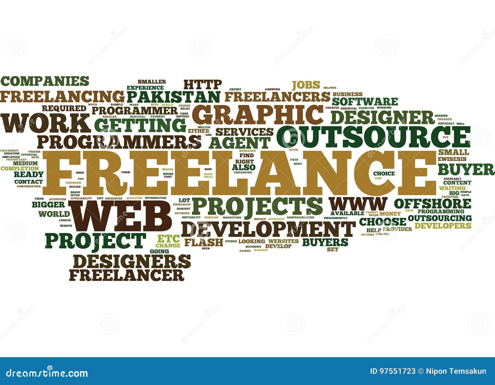 Freelance Services and Outsource Word Cloud Concept Stock Illustration ...
