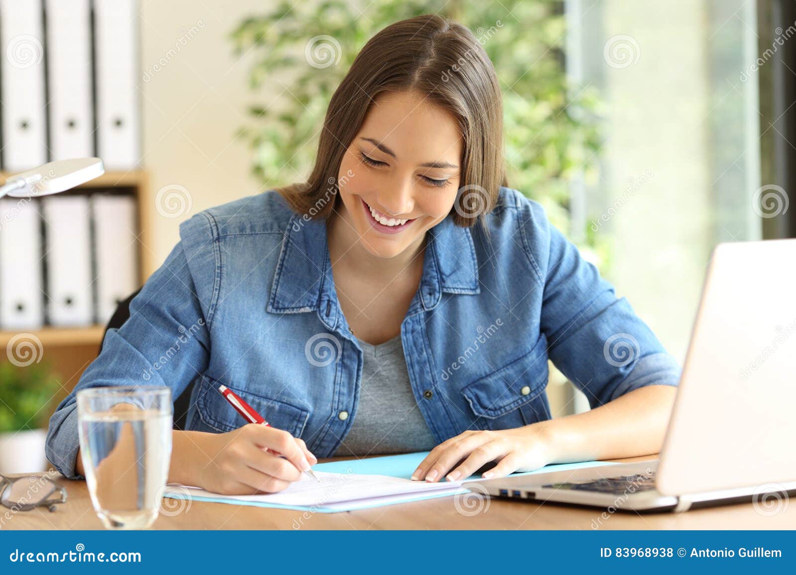 Freelance Signing or Filling Form Stock Photo - Image of filling ...