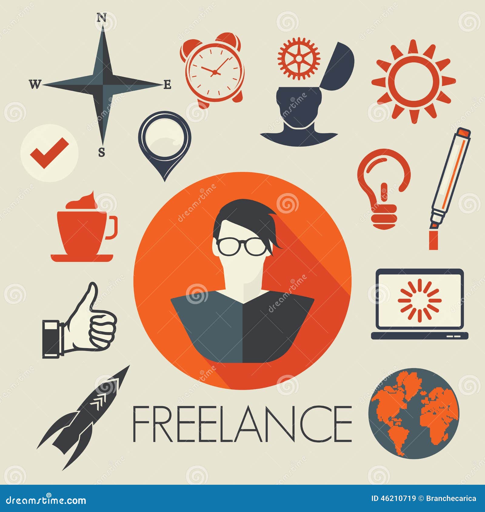 Freelance symbols stock vector. Illustration of media - 46210719
