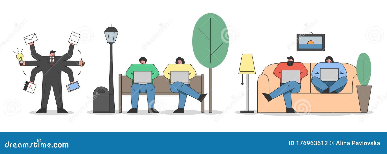 Multiple Tasks Businessman Vector. Many Hands Doing Tasks ... Multiple Tasks Businessman Vector. Many Hands Doing Tasks ...