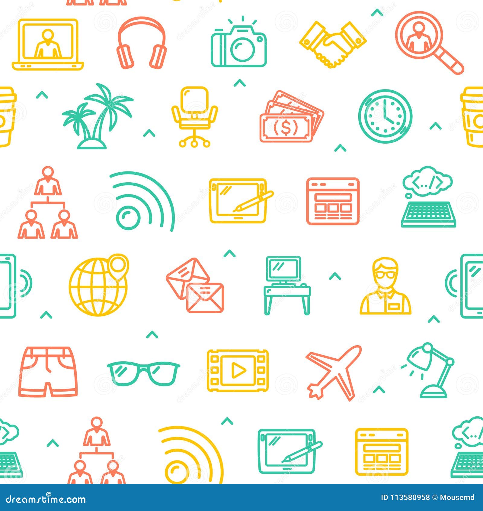 Freelance Work Signs Seamless Pattern Background. Vector Stock Vector ...