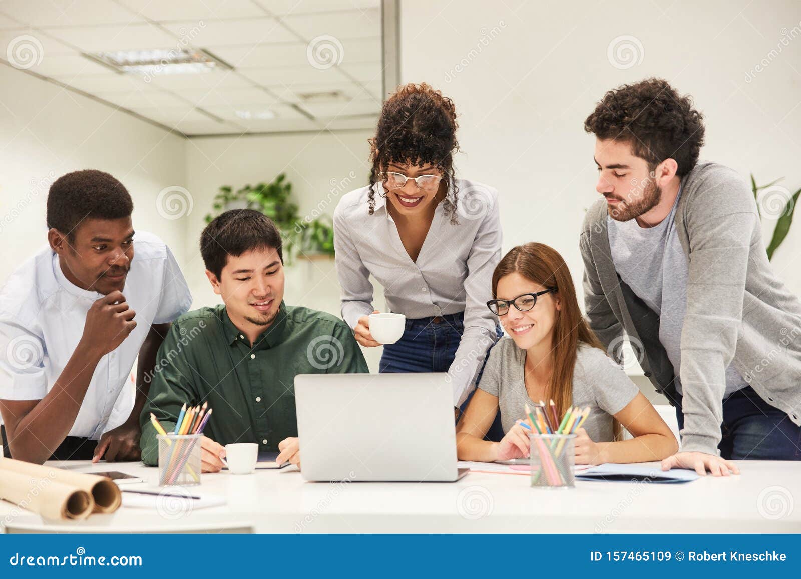 Freelancer As a Software Developer Team at the Laptop Stock Image ...