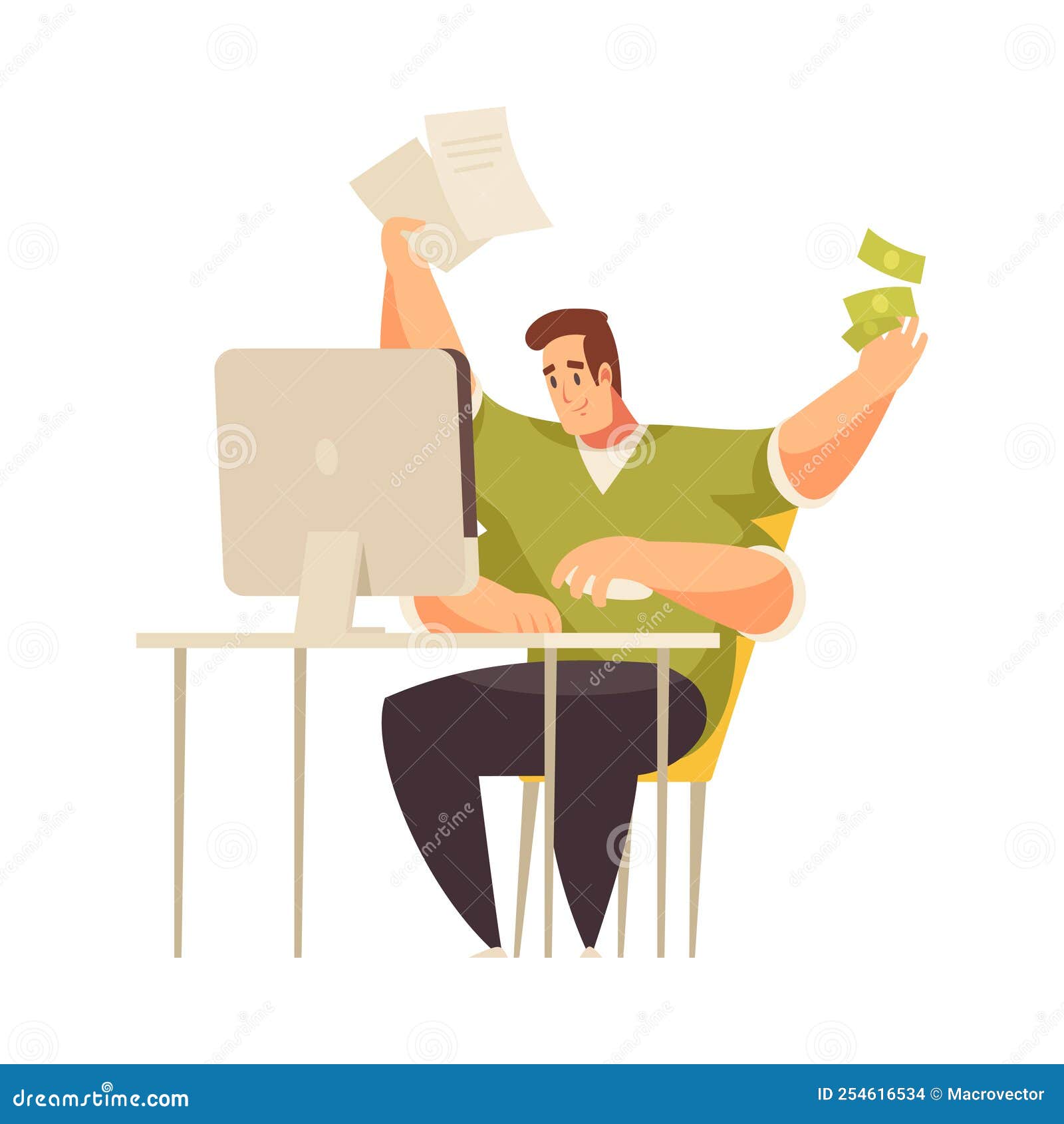 Freelancer Cartoon Illustration Stock Vector - Illustration of concept ...