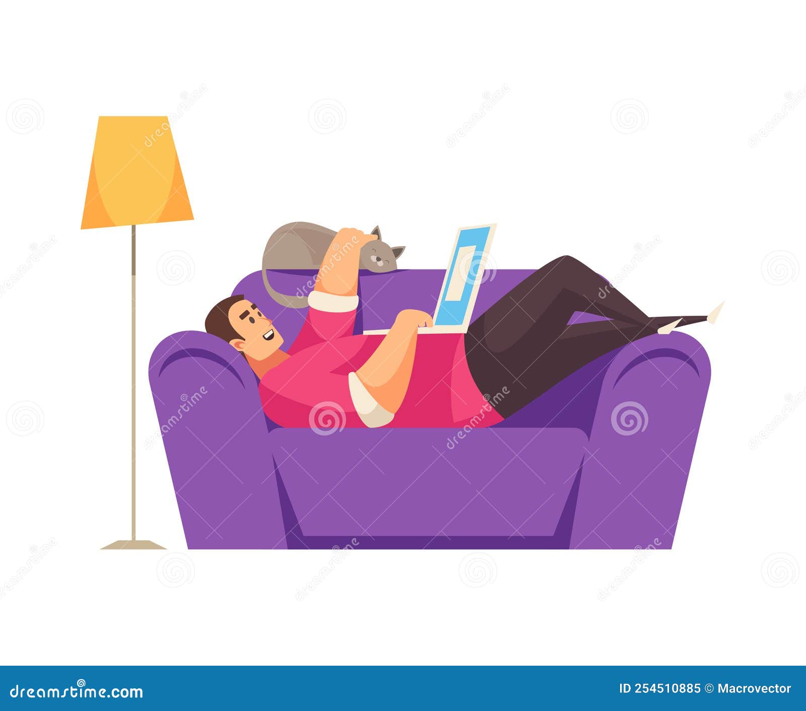 Freelancer Cartoon Illustration Stock Vector - Illustration of distant ...