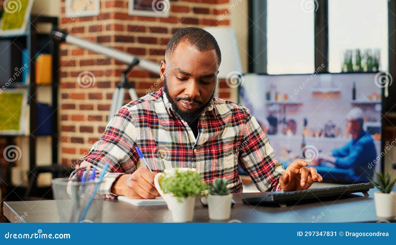 Freelancer Cross Checking Information Stock Image - Image of manager ...