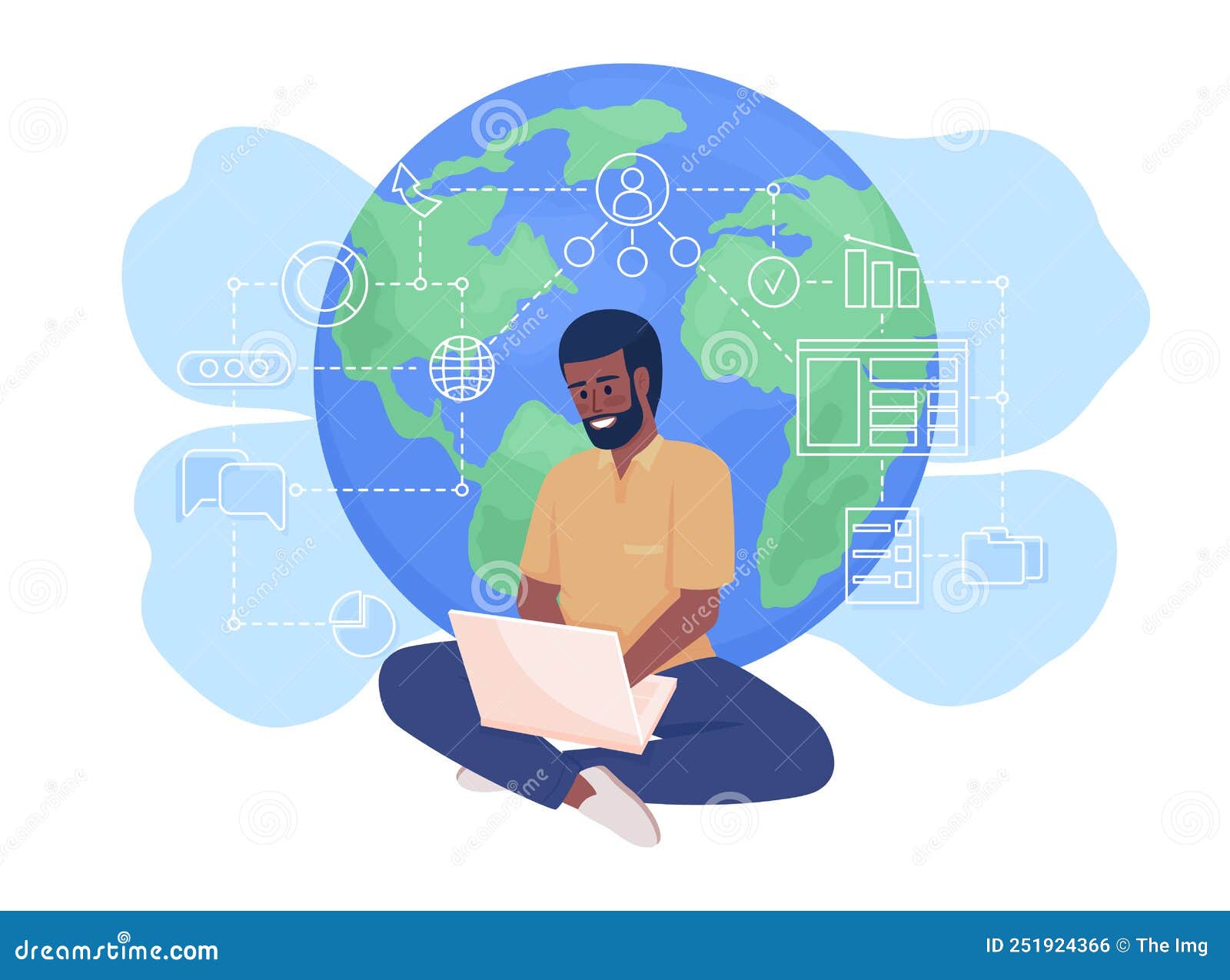 Freelancer 2D Vector Isolated Illustration Stock Vector - Illustration ...