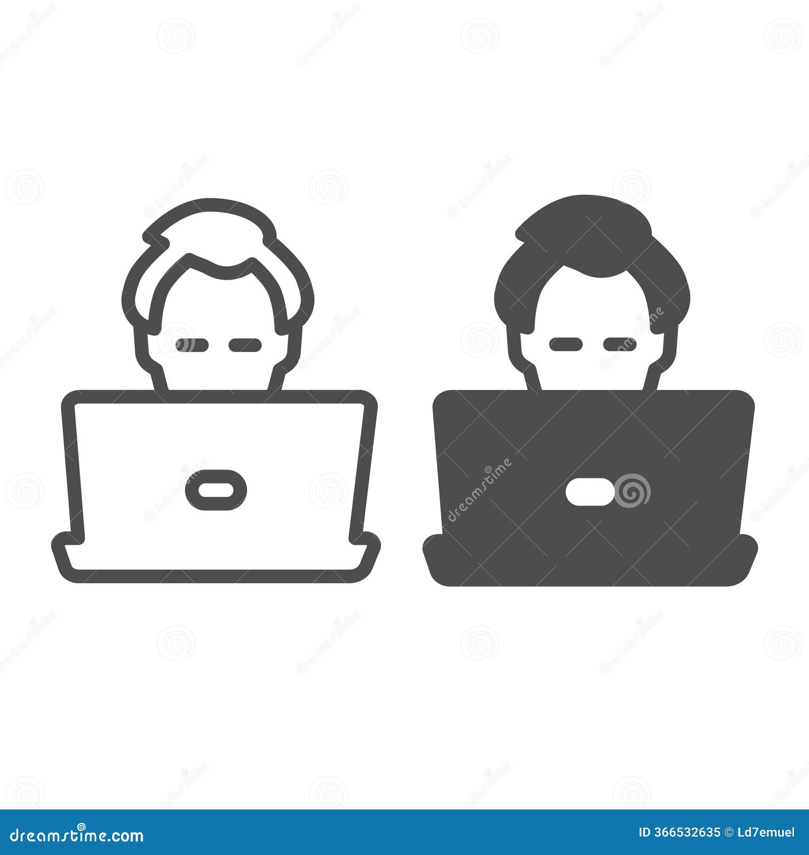 Person Computer Desk Home Freelance Work Vector | CartoonDealer.com ...