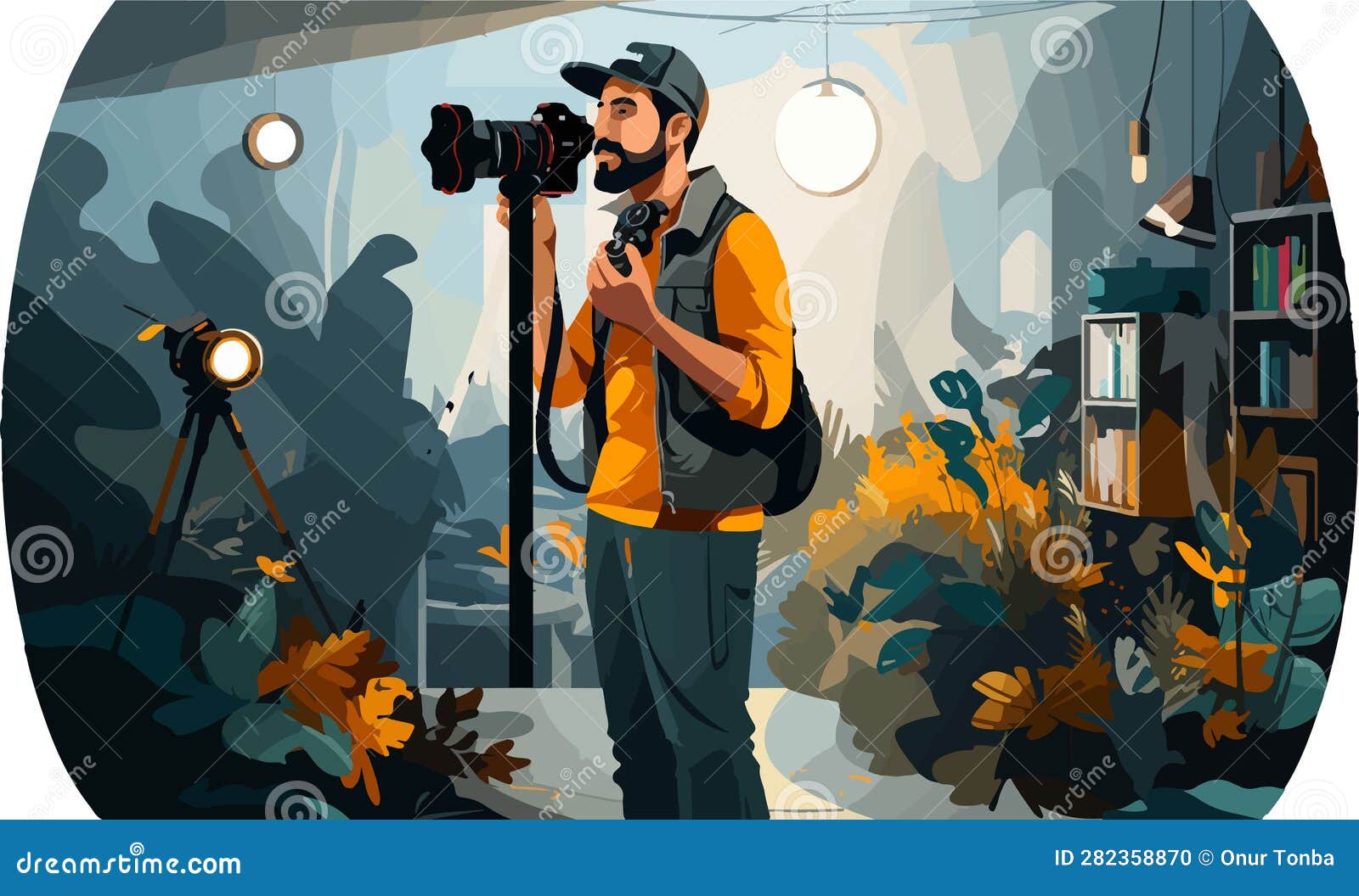 Freelancer Photographer Vector Art, Studio Background Stock ...