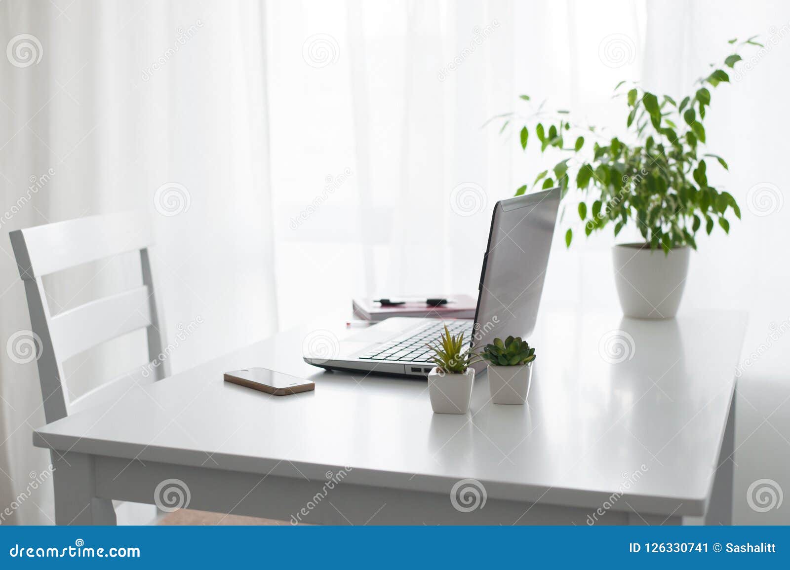Freelancer`s Working Place at Home Stock Image - Image of advertising ...
