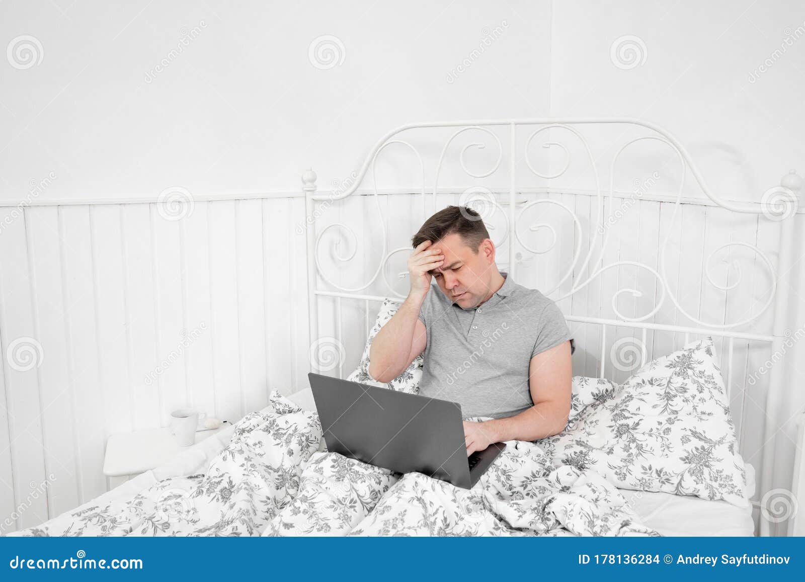 Freelancer is Sick and Work from Home Quarantine Stock Photo - Image of ...