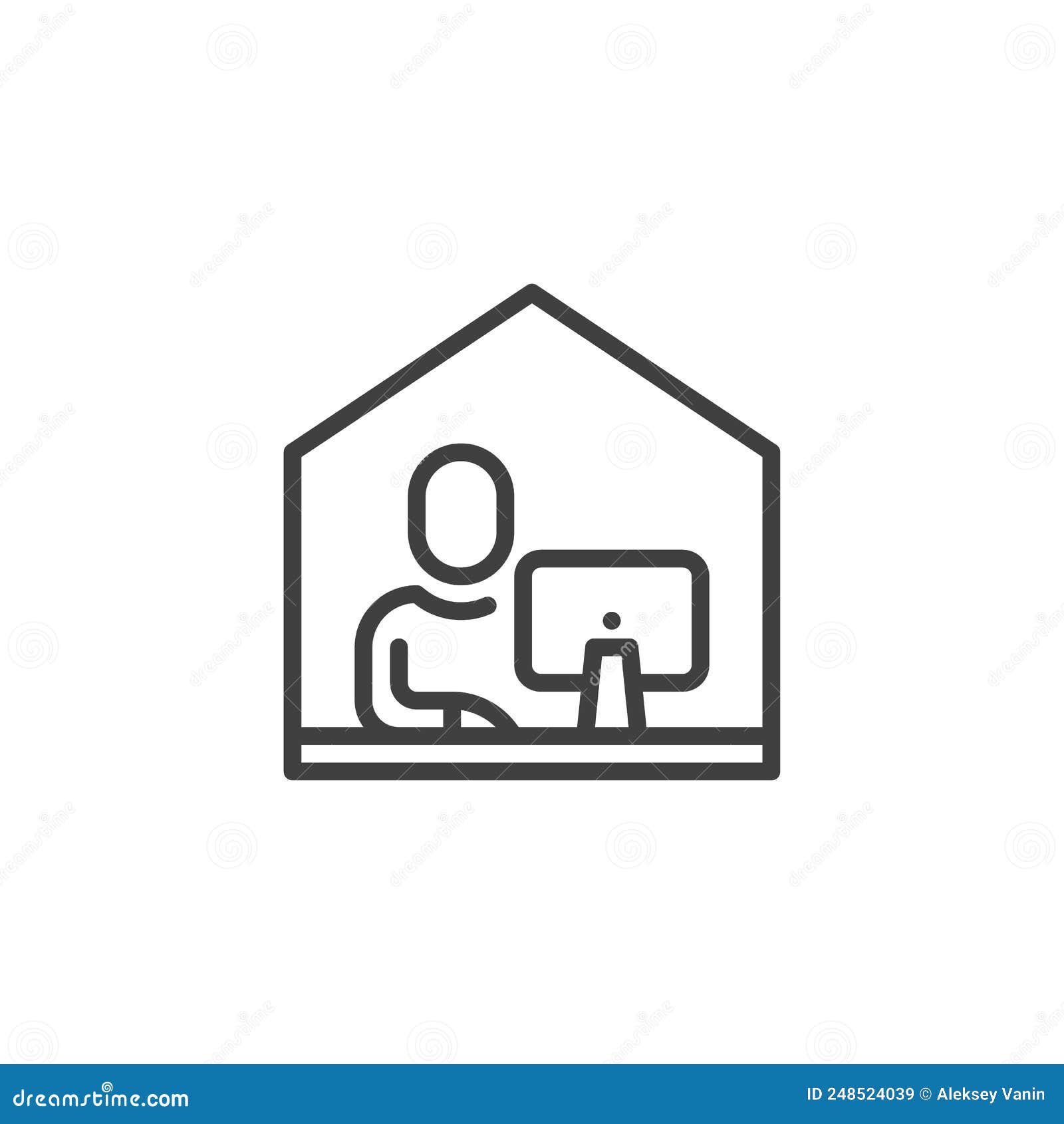 Freelancer work line icon stock vector. Illustration of space - 248524039