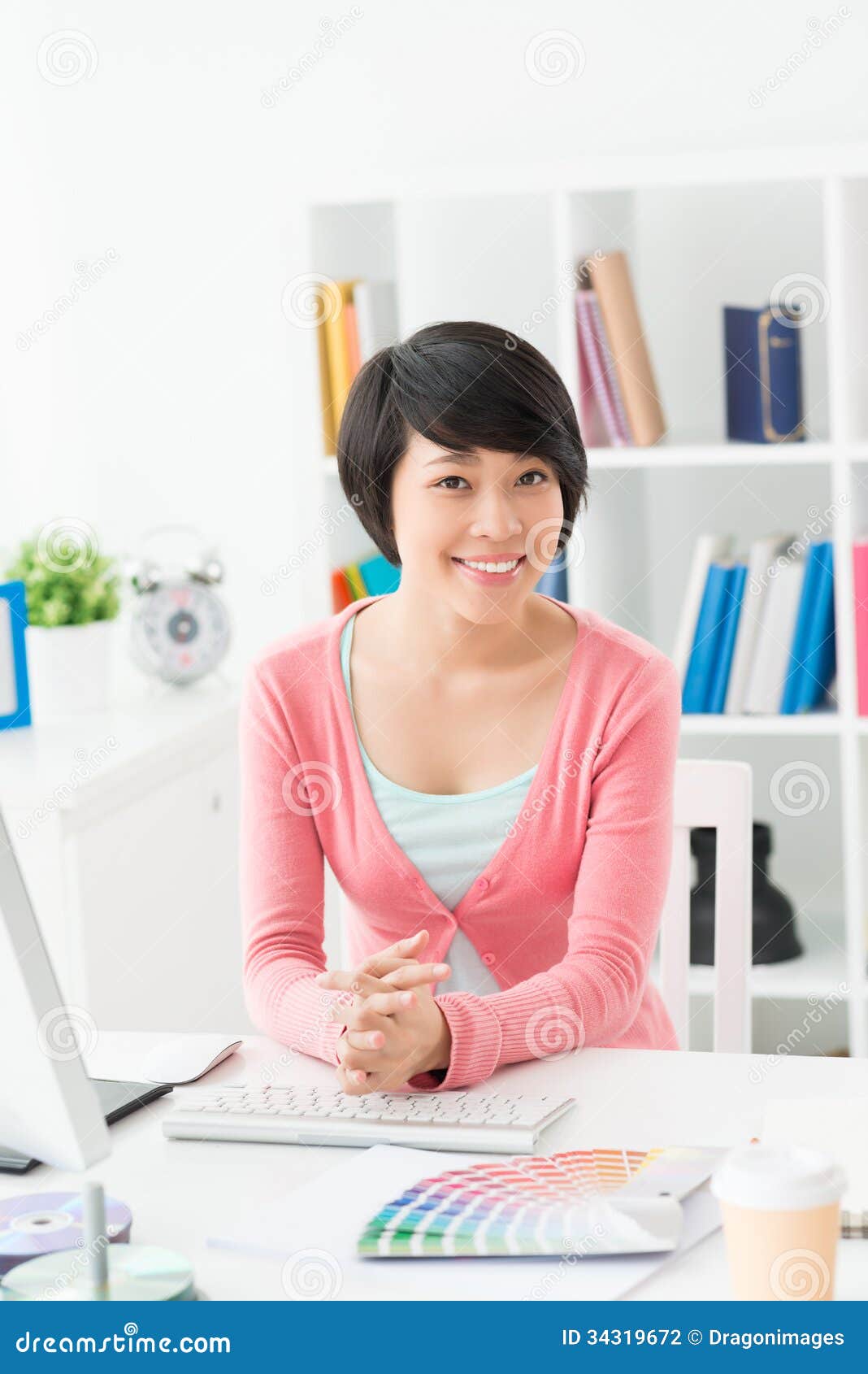 Freelancer at work stock photo. Image of female, freelancer - 34319672