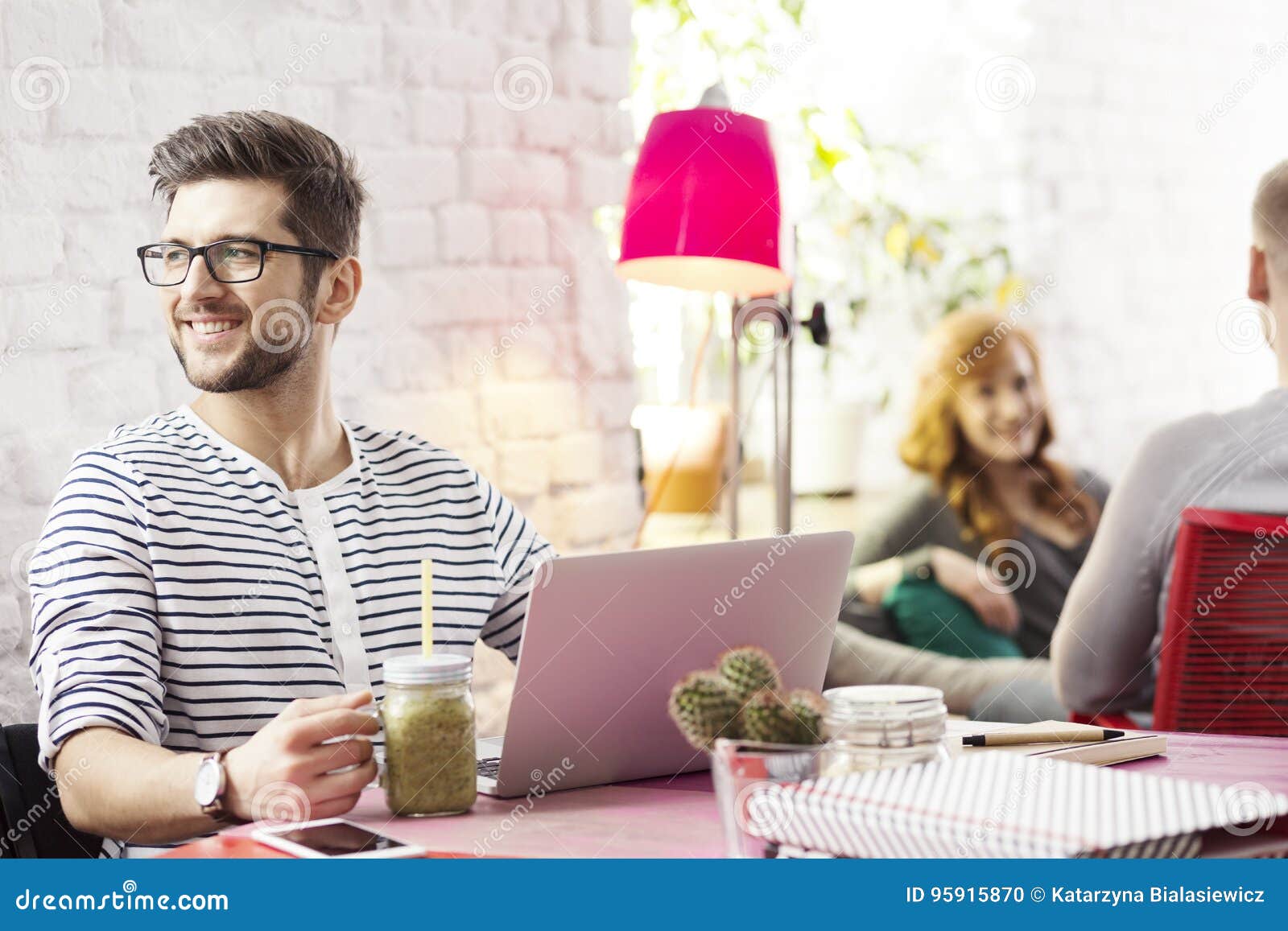 Freelancer Working in Creative Office Stock Photo - Image of healthy ...