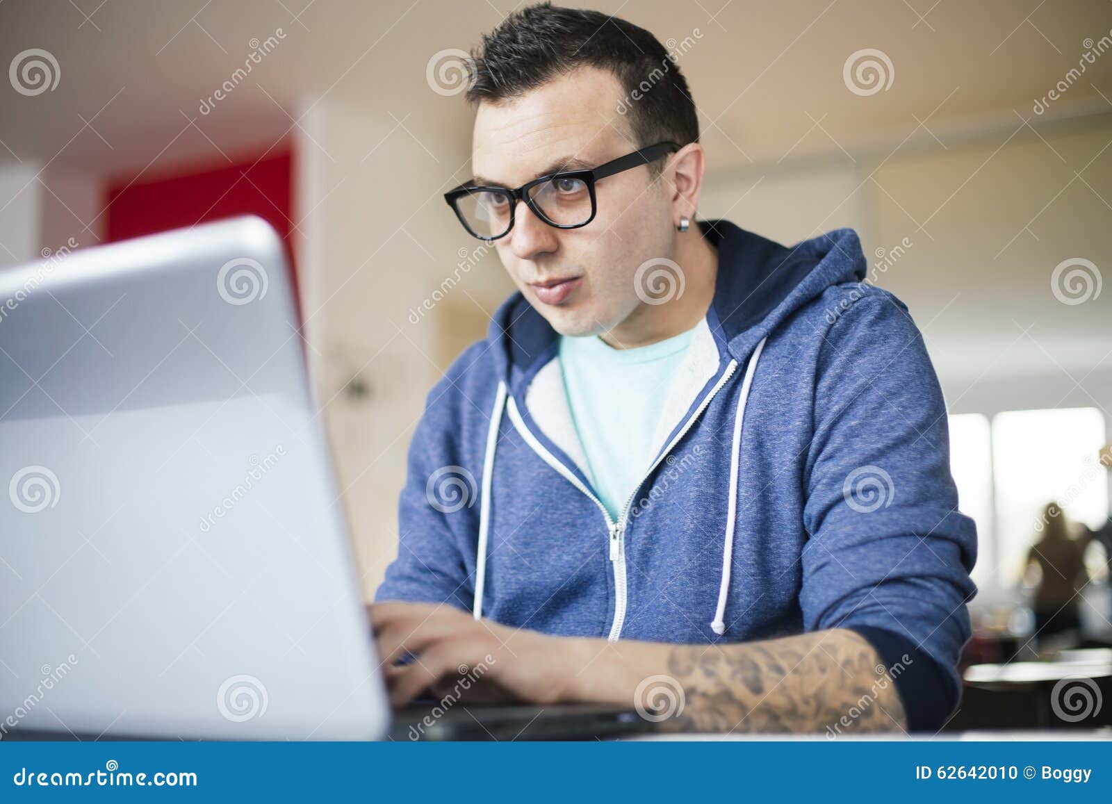 Freelancer Working from Home Stock Photo - Image of internet, looking ...