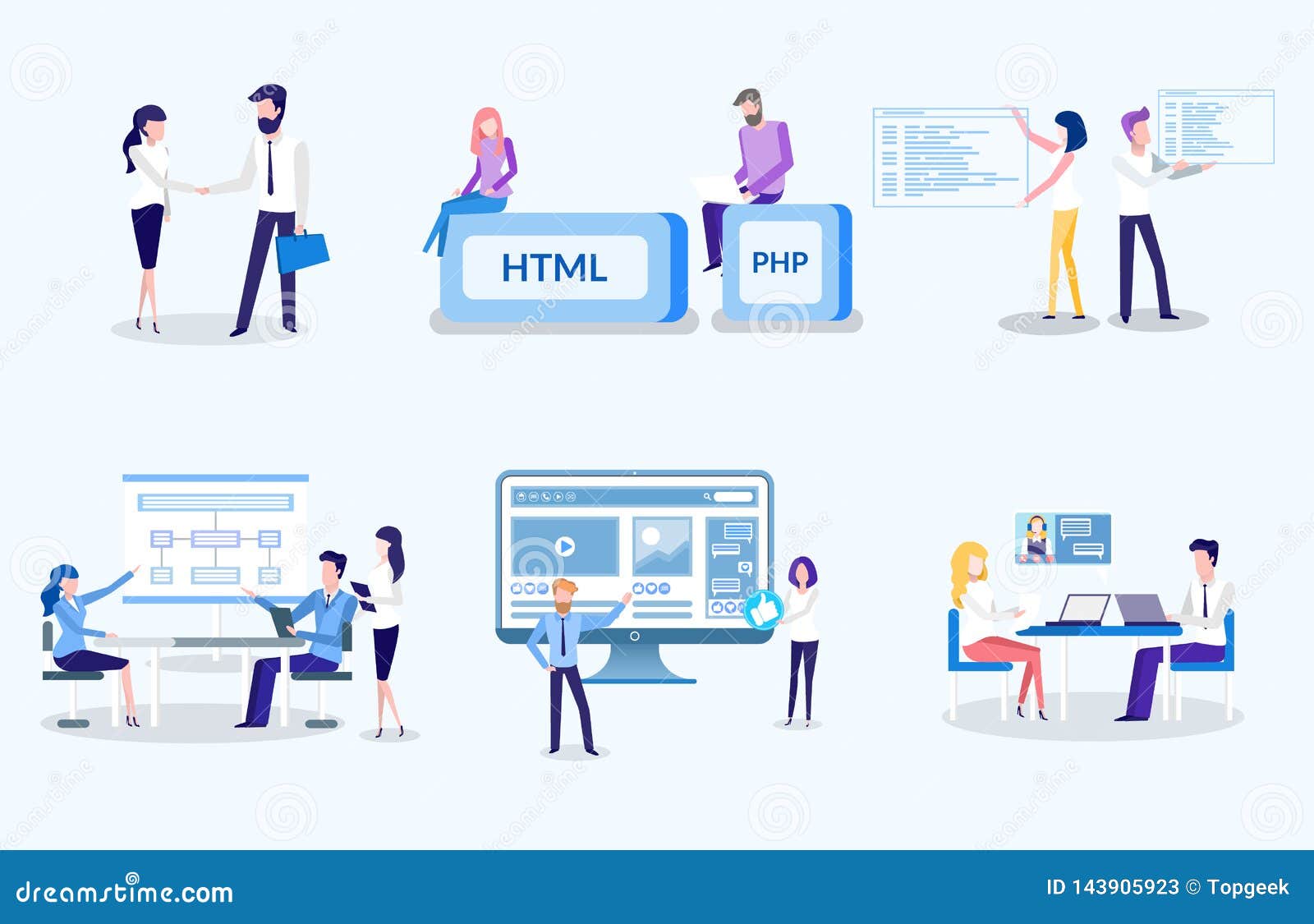 Freelancers People With Freelance Word Vector Illustration, Cartoon ...