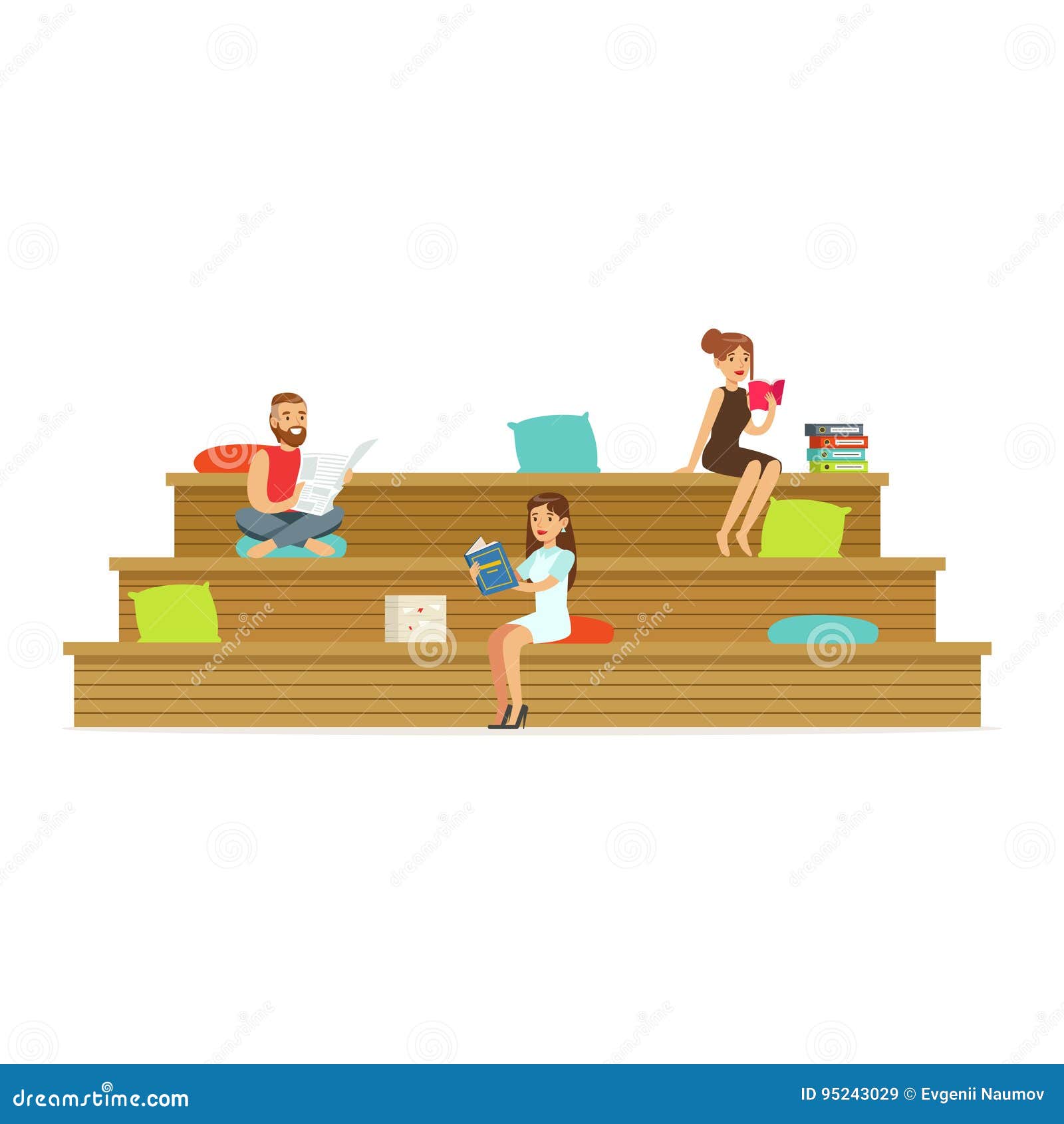 Freelancers Working in Creative Space, Coworking People Vector ...